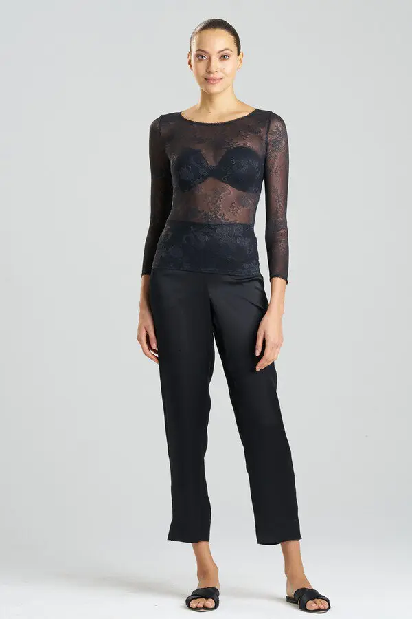 Natori Dragon Lace Long Sleeve Top