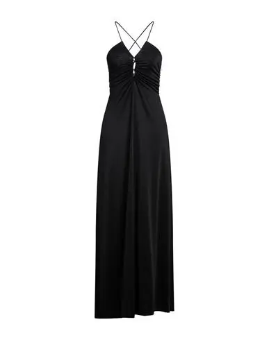 chinese dress ladies Black Velvet Jersey Puff Sleeve Maxi Dress main image 1