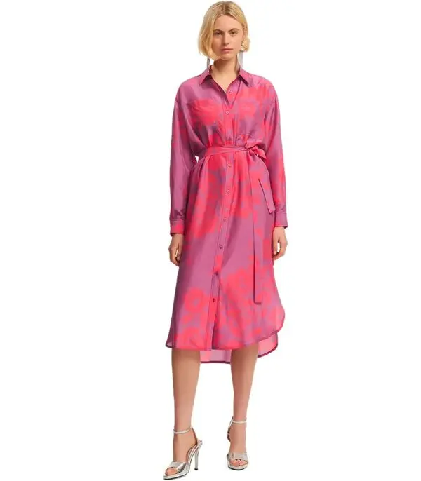 Essentiel Antwerp Foxglove Fuchsia Shirt Dress - Fucsia | Editorialist