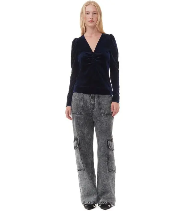 GANNI Velvet Top