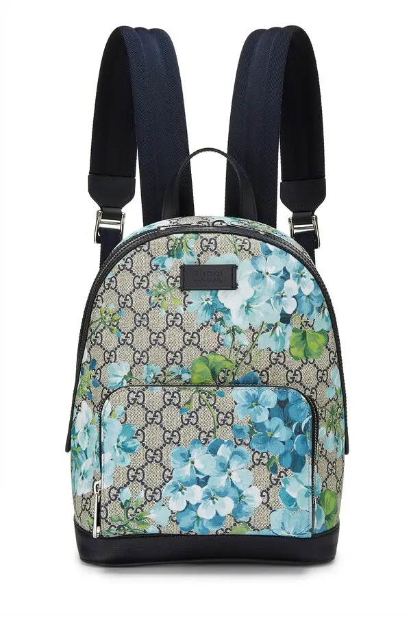 Gucci Gg Blooms Supreme Canvas Backpack - Blue