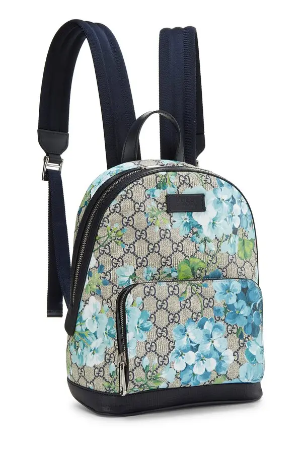 Gucci Gg Blooms Supreme Canvas Backpack - Blue