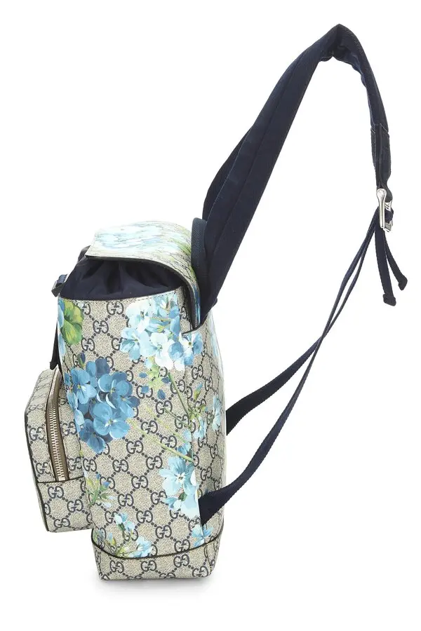 Gucci Gg Blooms Supreme Canvas Backpack - Blue