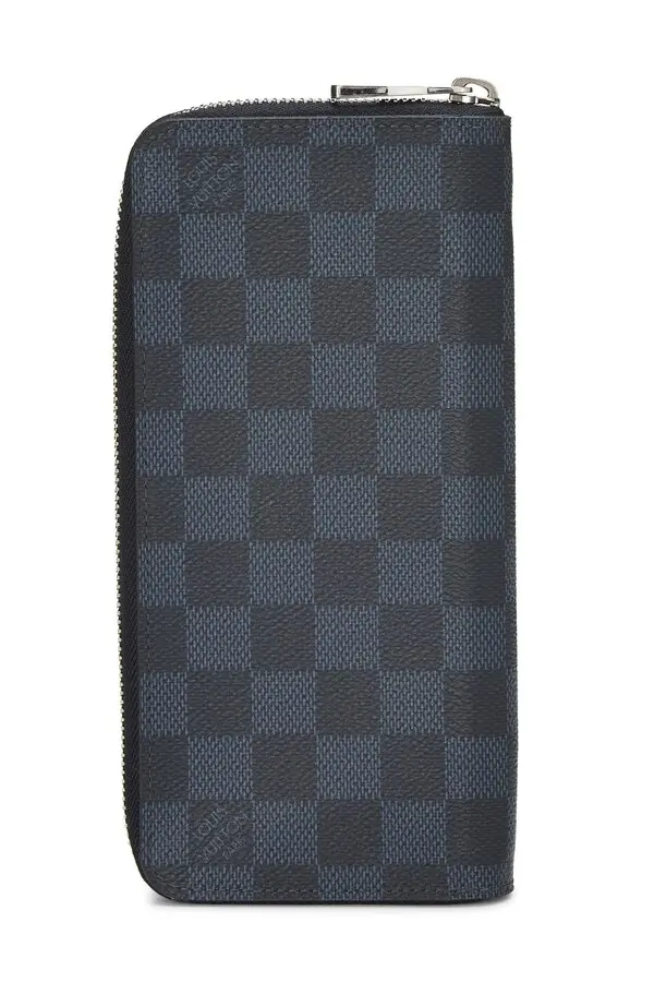 LOUIS VUITTON Damier Cobalt Zippy Vertical Wallet - Blue