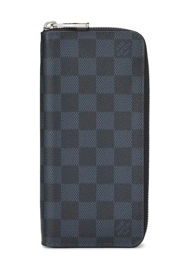 LOUIS VUITTON Damier Cobalt Zippy Vertical Wallet - Blue