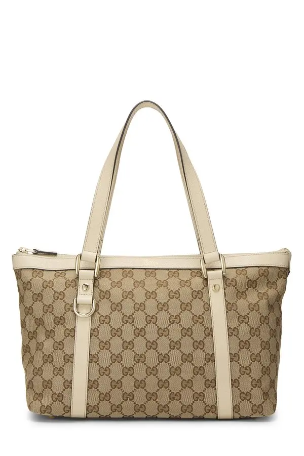 Gucci Original Gg Canvas Abbey Zip Tote Bag - White