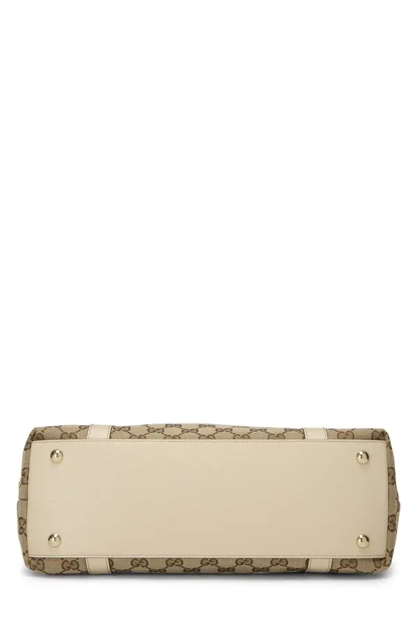 Gucci Original Gg Canvas Abbey Zip Tote Bag - White