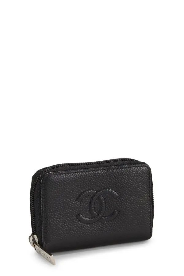 Chanel Caviar 'cc' Zip Around Coin Purse