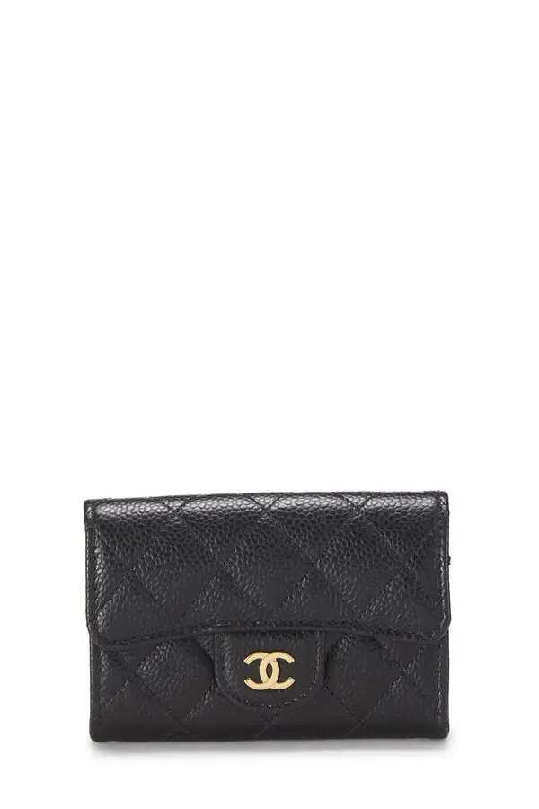 Chanel Quilted Caviar 'cc' Card Holder