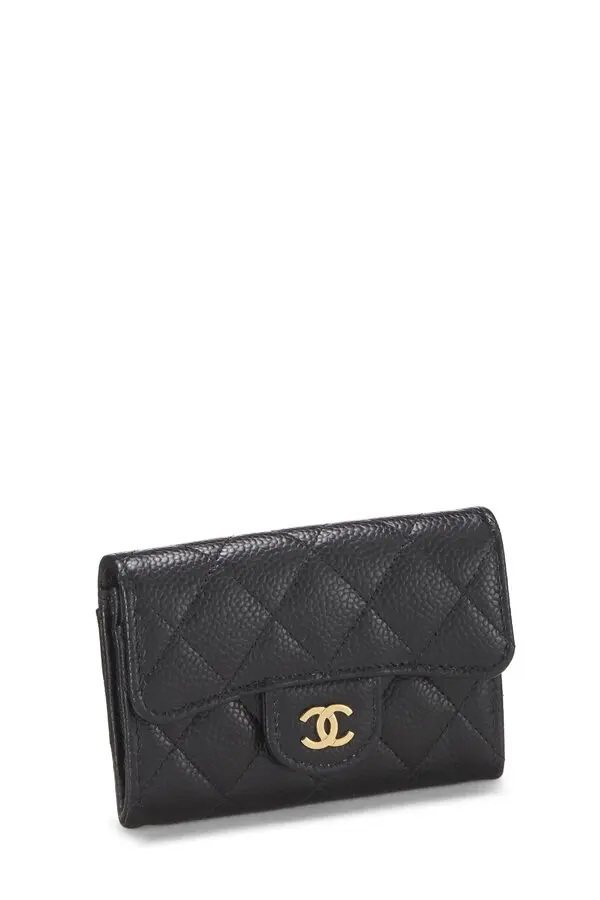 Chanel Quilted Caviar 'cc' Card Holder