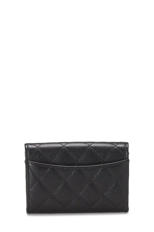 Chanel Quilted Caviar 'cc' Card Holder