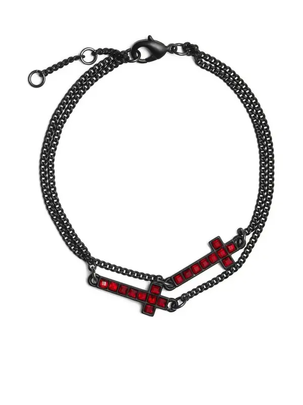 Dsquared2 Cross Charm Bracelet - Black