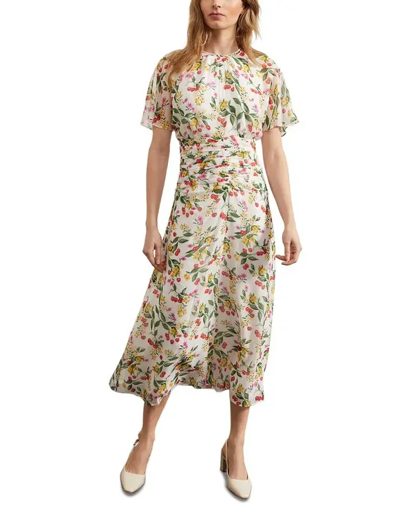 HOBBS LONDON Tegan Printed Silk Dress
