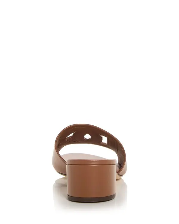 Dolce & Gabbana Block Heel Slide Sandals - Light Brown