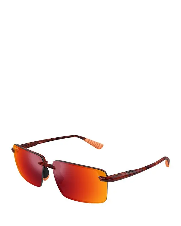 Maui Jim Laulima 61mm Rimless Rectangular Sunglasses - Reddish Havana