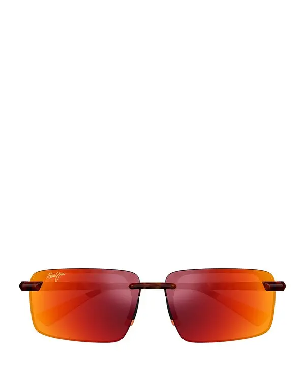 Maui Jim Laulima 61mm Rimless Rectangular Sunglasses - Reddish Havana