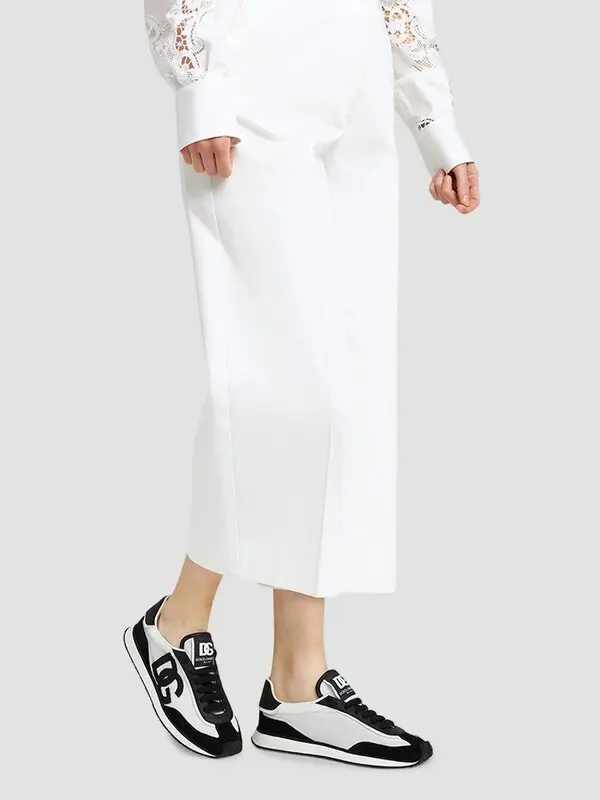 Dolce & Gabbana Logo Colorblocked Low-top Sneakers - White Black