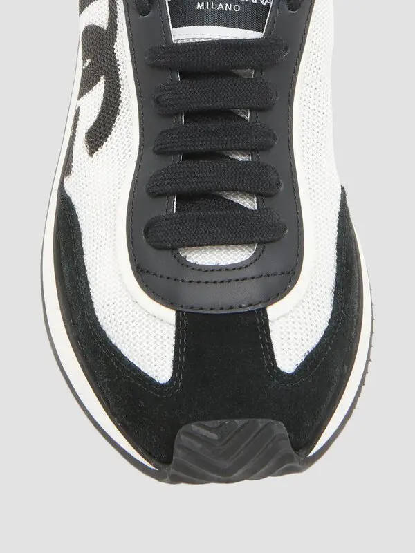 Dolce & Gabbana Logo Colorblocked Low-top Sneakers - White Black
