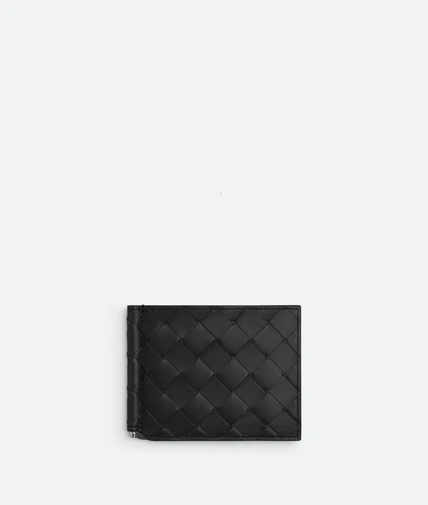 BOTTEGA  VENETA Intrecciato Bill Clip Wallet - Nero