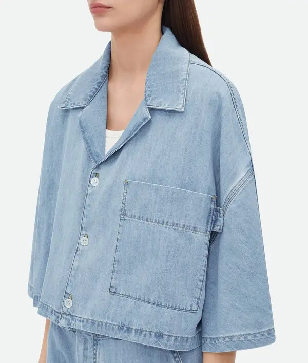 Bottega Veneta Cropped Denim Shirt