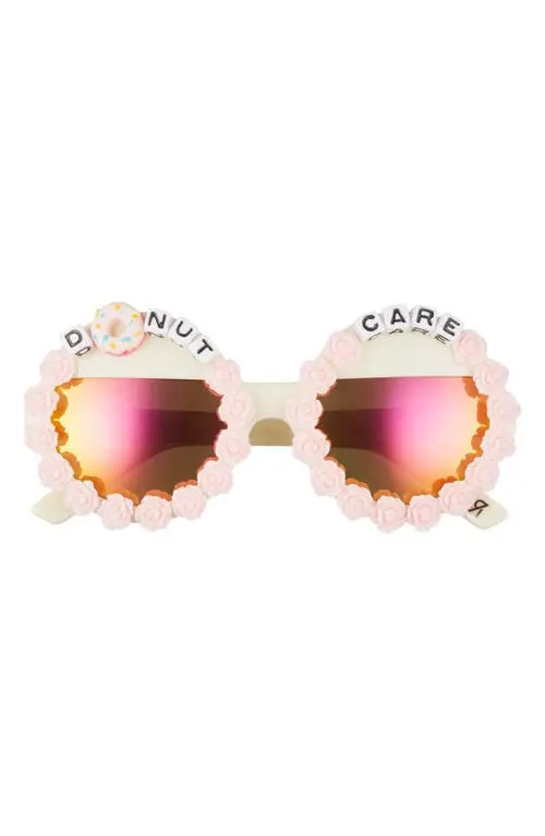 RAD + REFINED Round Frame Sunglasses - Pink/ Orange Mirrored