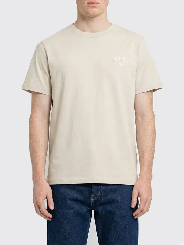 A.p.c. Organic Cotton T-shirt With Logo - Beige