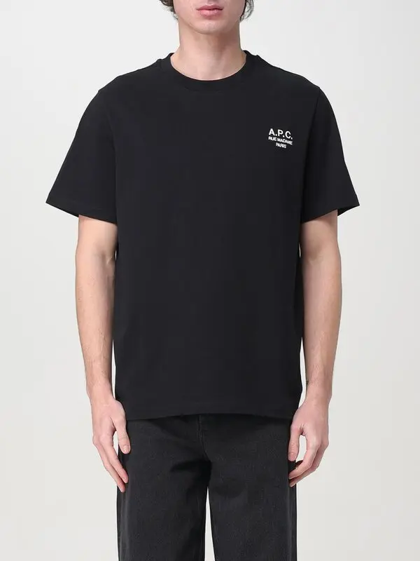 A.p.c. Organic Cotton T-shirt With Logo - Black