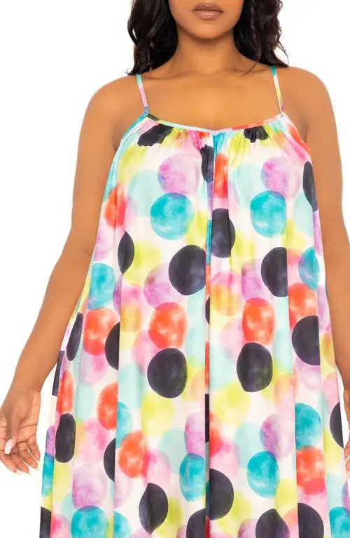 BUXOM COUTURE Polka Dot Maxi Dress - Violet Multi