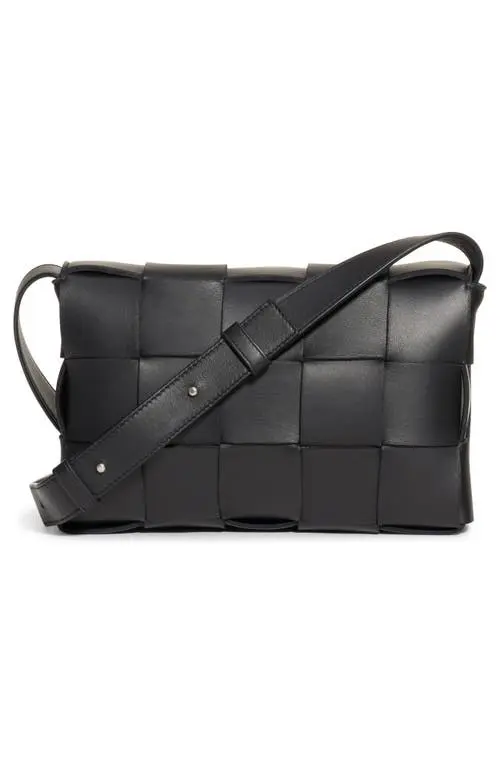 Bottega Veneta Intrecciato Leather Crossbody Bag - Nero