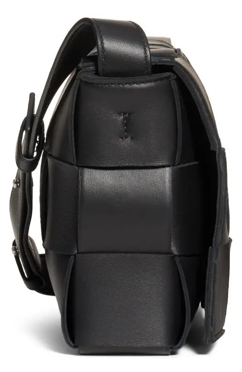 Bottega Veneta Intrecciato Leather Crossbody Bag - Nero