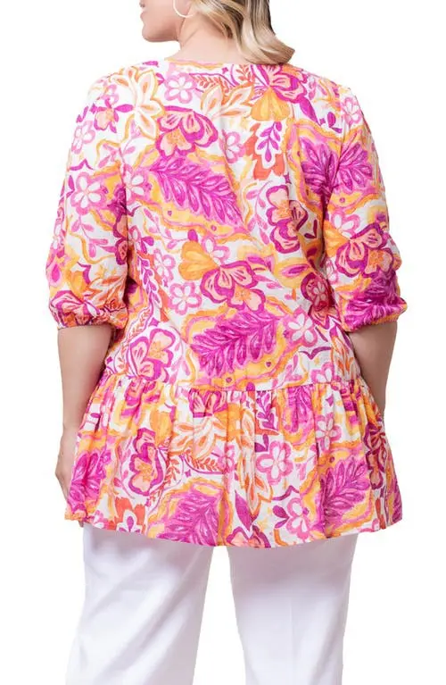 KIYONNA Oasis Tunic Top - Artful Tropical Print
