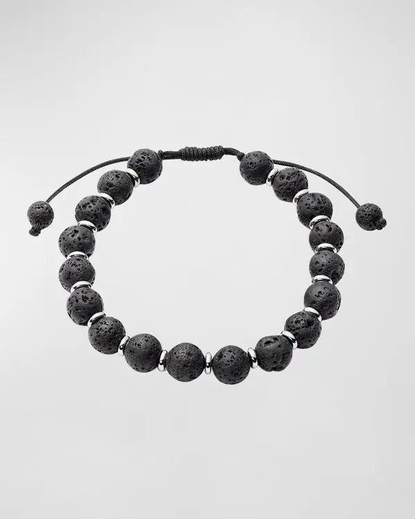 LINK UP Lava Stone Beaded Bracelet - Black