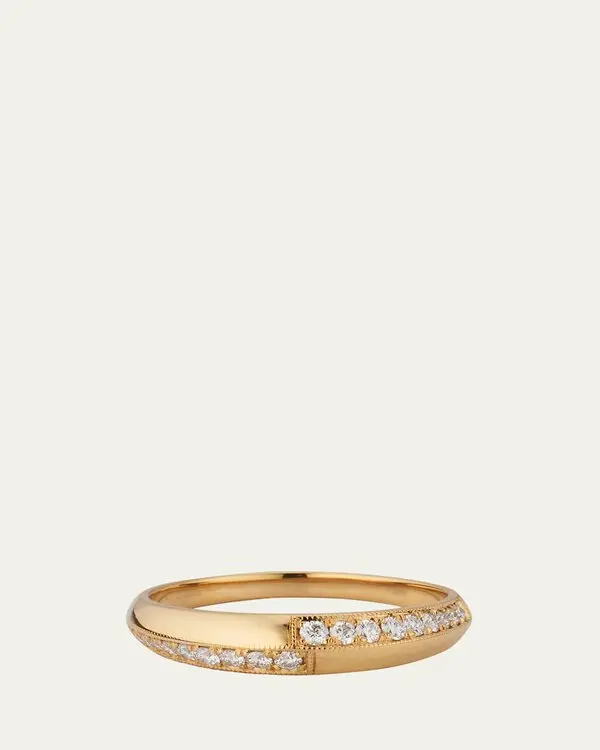 Lizzie Mandler Petite Crescent Diamond Ring - Gold