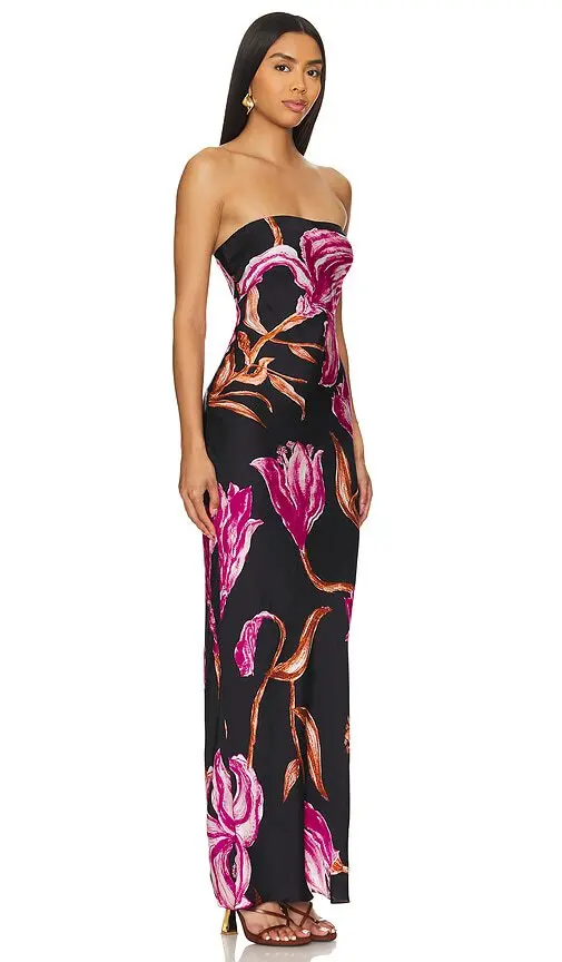 Rococo Sand Strapless Maxi Dress - Black & Pink
