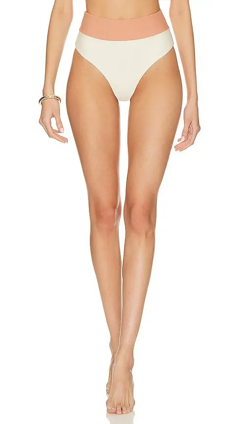 LOVERS AND FRIENDS Daytona High Waist Bikini Bottom - Cream & Honey