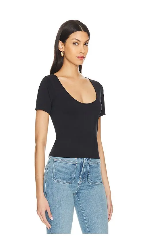 Good American Scuba Scoop Crop Tee