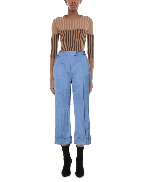 MANILA GRACE Straight-leg Cropped Pants - Blue