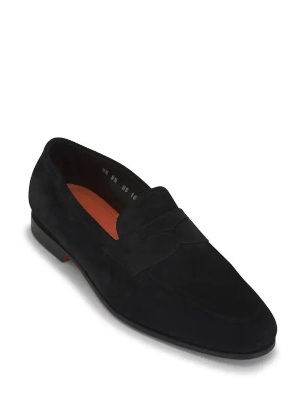 Santoni Suede Penny Loafers