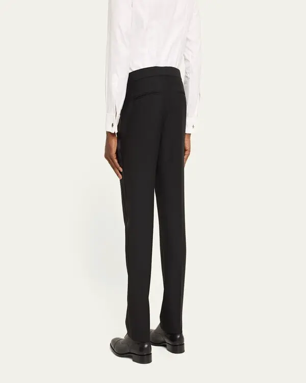 Versace Wool-mohair Tuxedo Pants