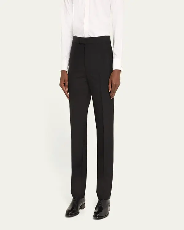 Versace Wool-mohair Tuxedo Pants