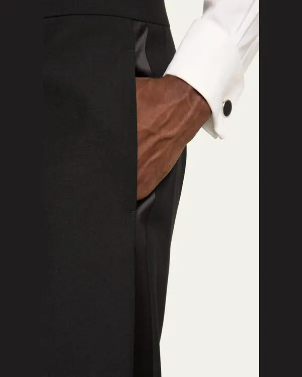 Versace Wool-mohair Tuxedo Pants
