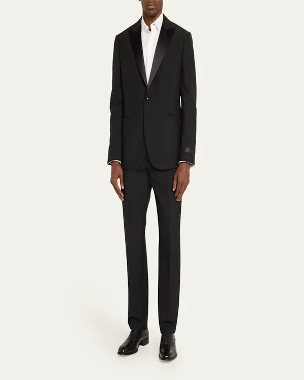 Versace Wool-mohair Tuxedo Pants