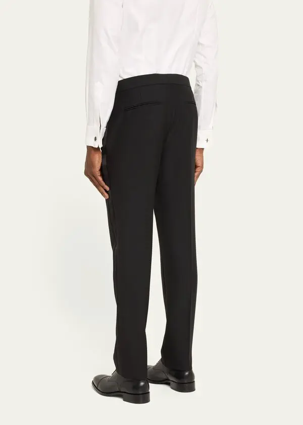 Versace Wool-mohair Tuxedo Pants
