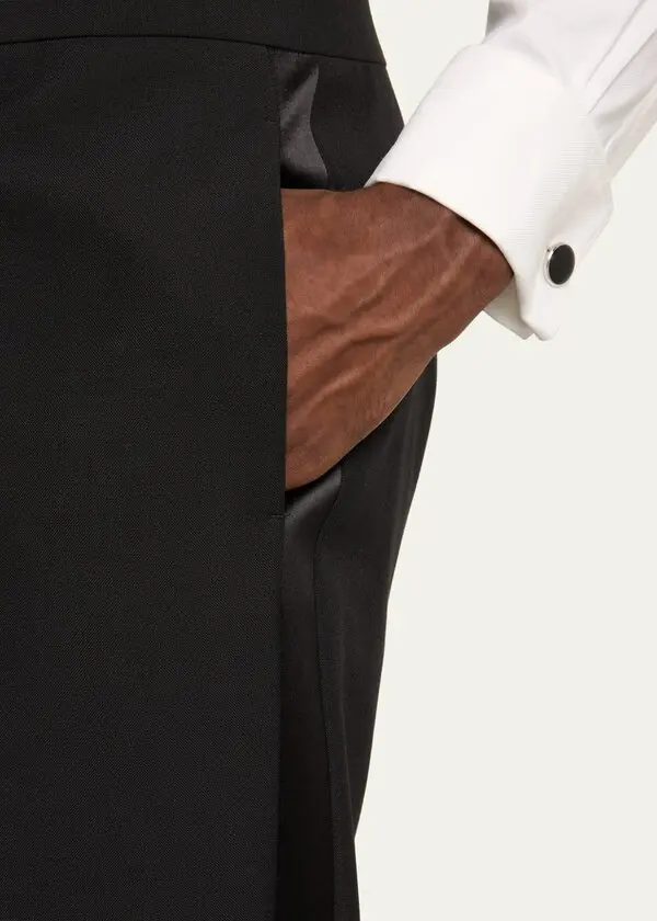 Versace Wool-mohair Tuxedo Pants