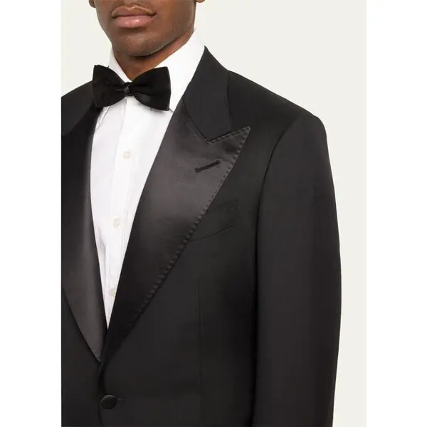 TOM FORD Shelton Twill Peak Tuxedo - Black