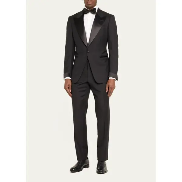 TOM FORD Shelton Twill Peak Tuxedo - Black
