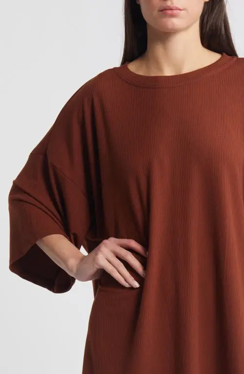 DRESSED IN LALA Malone Rib Oversize T-shirt & Shorts
