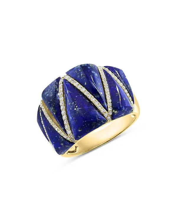 Bloomingdale'S Lapis And Diamond Ring In 14k Yellow Gold - Blue/gold