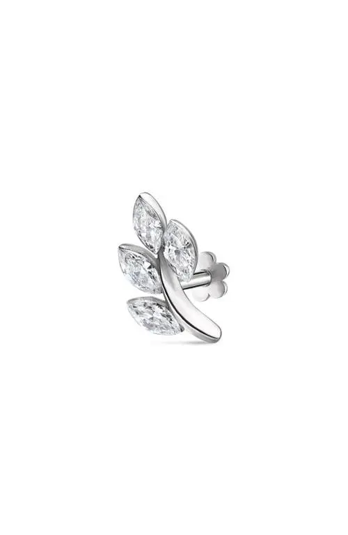 MARIA TASH Diamond Vine Single Threaded Stud Earring - White Gold