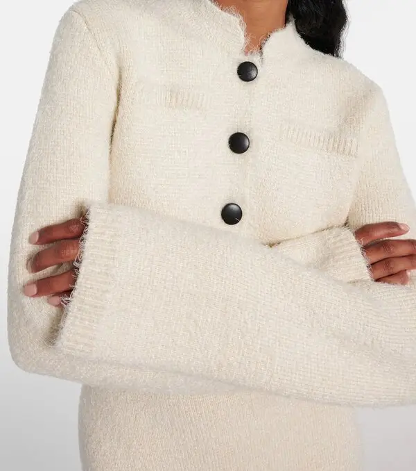 Khaite Ello Cropped Silk Cashmere Jacket - Neutrals